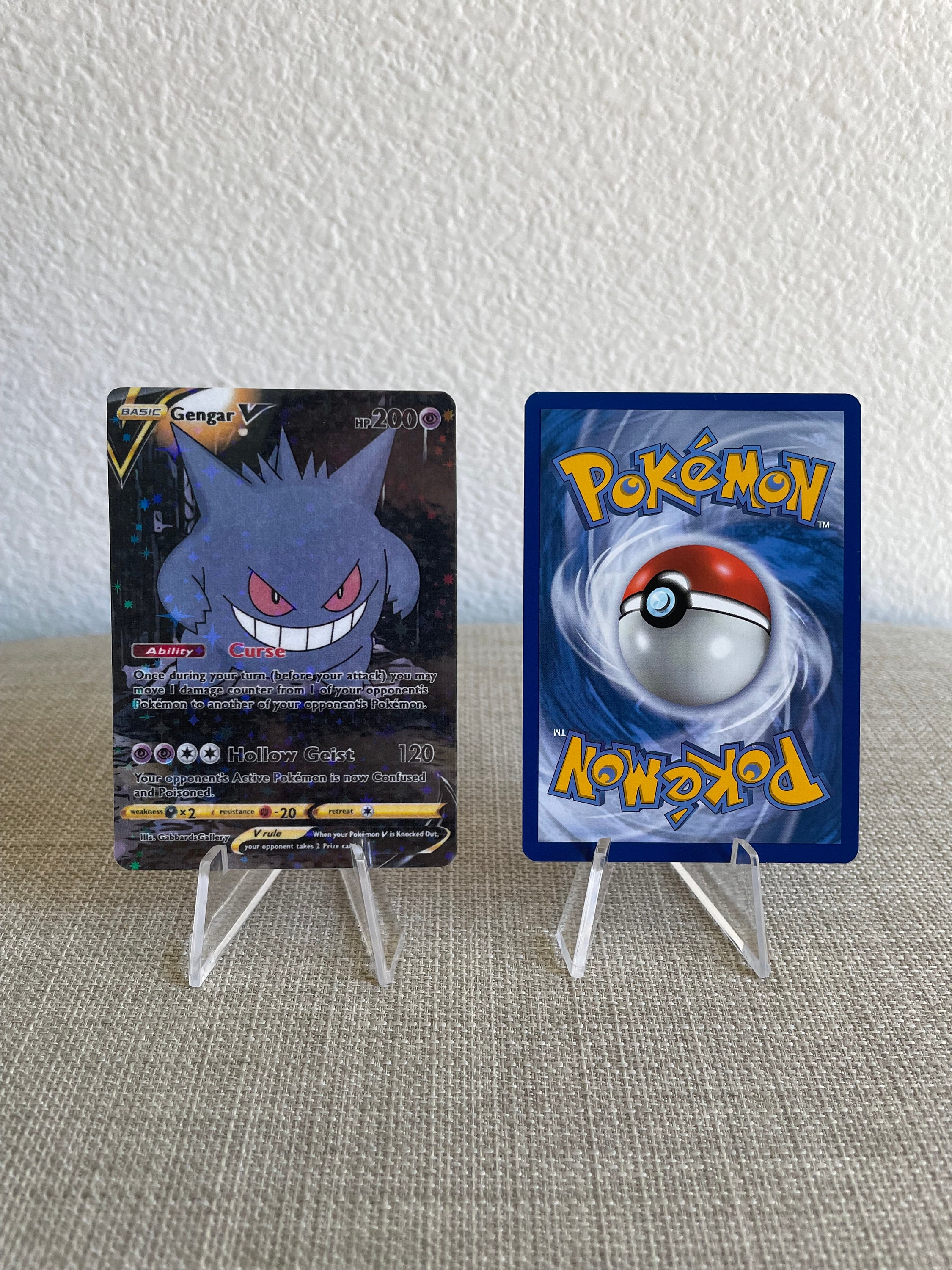 Pokemon Card Full Art Hand Drawn Gengar - Etsy