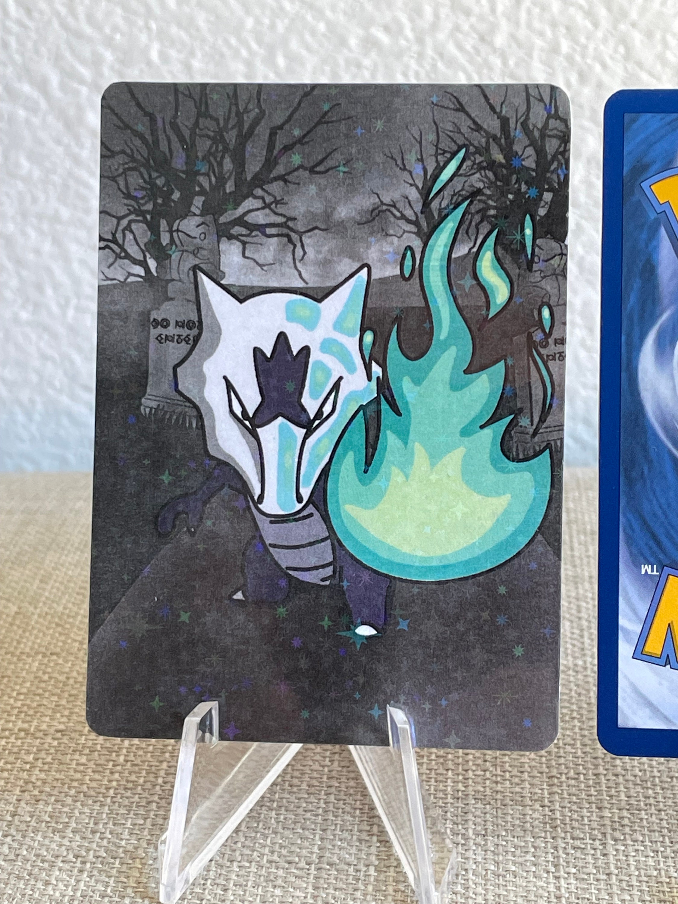 Pokemon Card Full Art Hand Drawn Alolan Marowak - Etsy