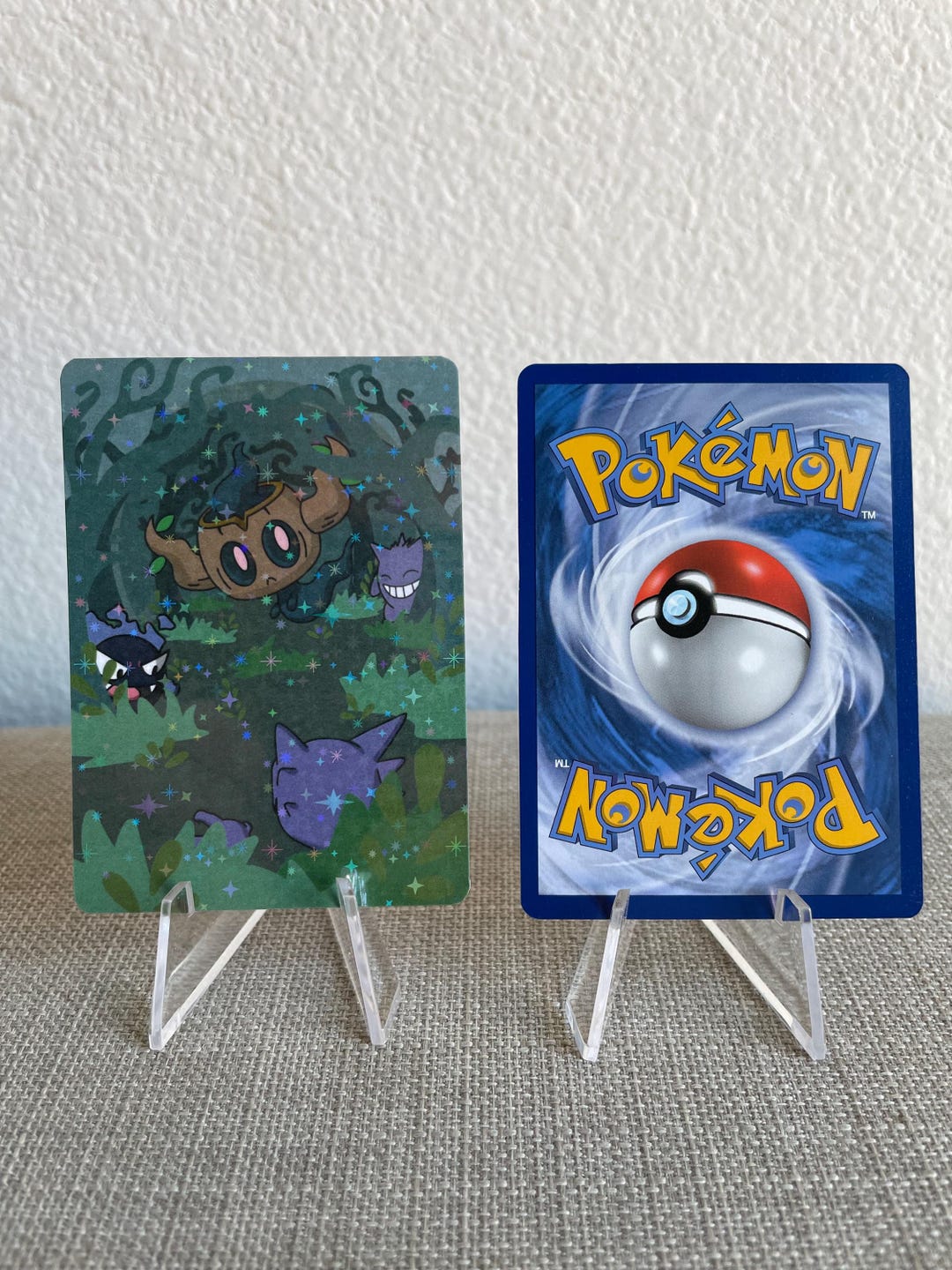 Pokemon Card Full Art Hand Drawn Phantump and Friends - Etsy