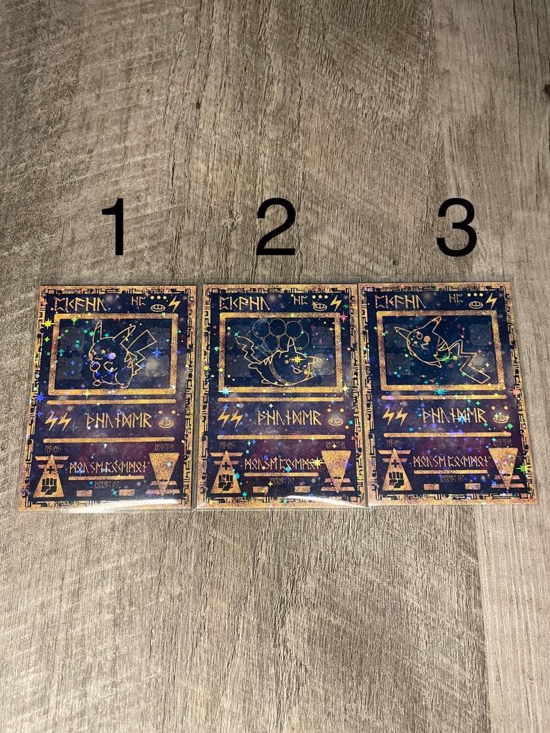 Pokemon Card Full Art Hand Drawn Ancient Pikachu - Etsy