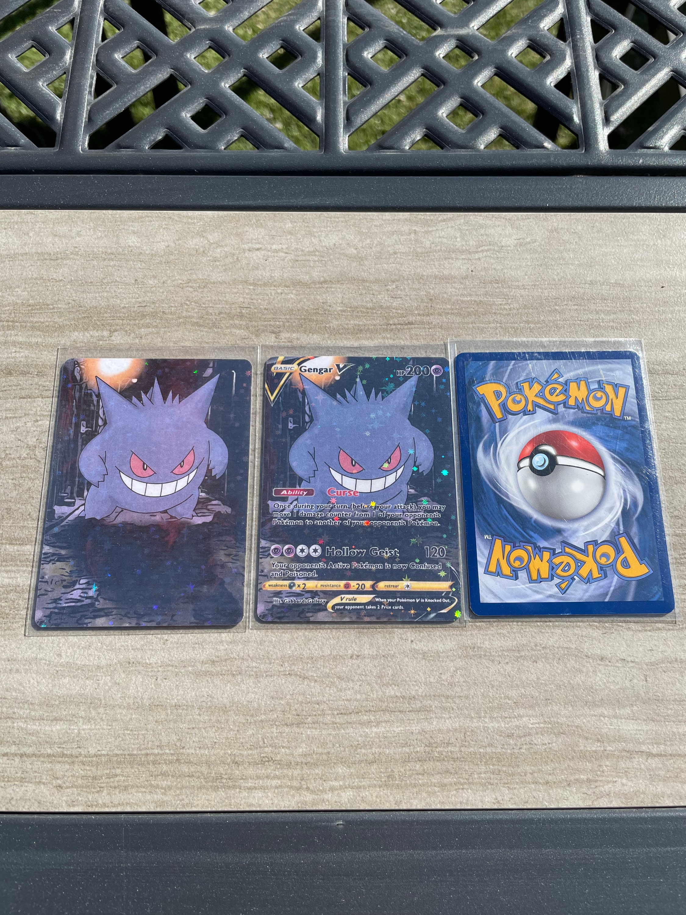 Pokemon Card Full Art Hand Drawn Gengar - Etsy
