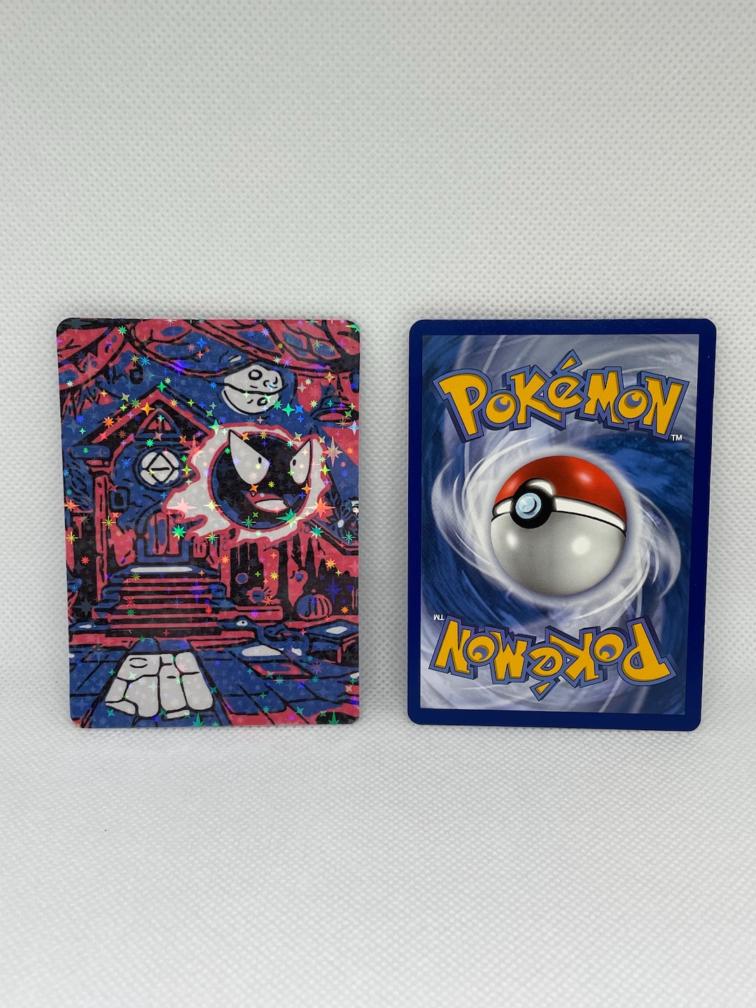 Custom Pokemon Card Full Art Hand Drawn Gastly - Etsy