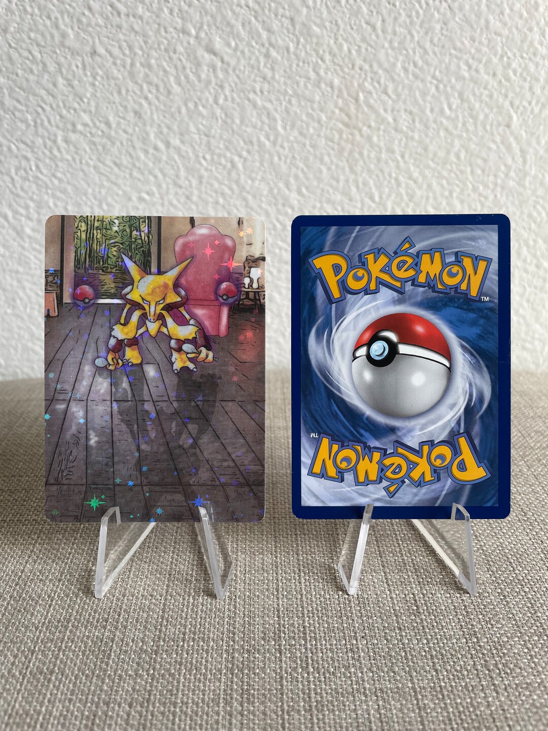 Pokemon Card Full Art Hand Drawn Alakazam Base Set - Etsy