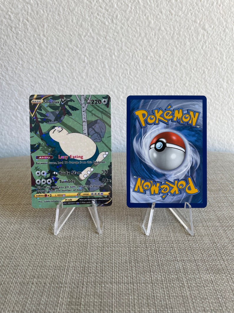 Pokemon Card Full Art Hand Drawn Snorlax - Etsy