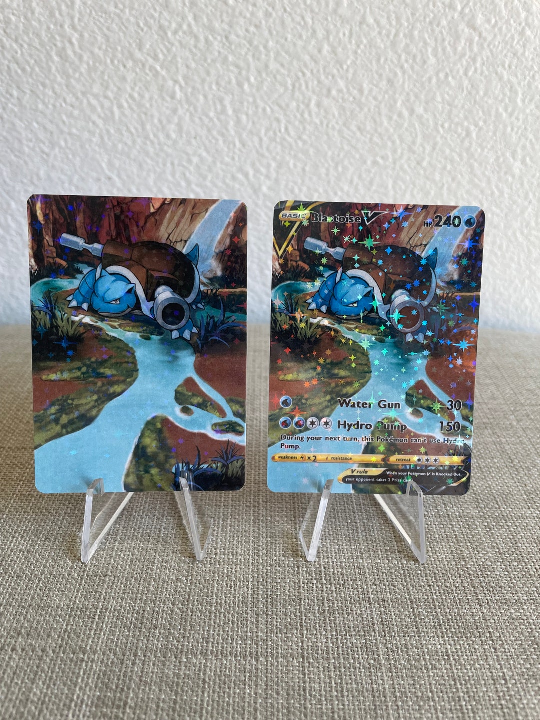 Custom Pokemon Card Full Art Hand Drawn Blastoise - Etsy