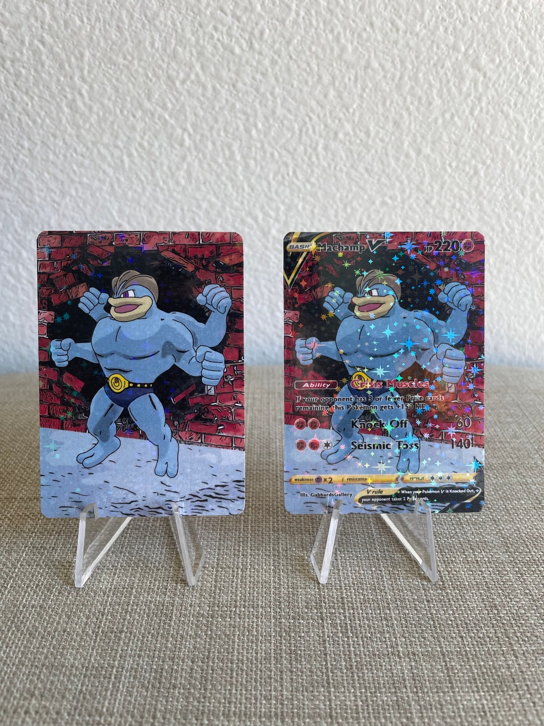 Pokemon Card Full Art Hand Drawn Machamp - Etsy