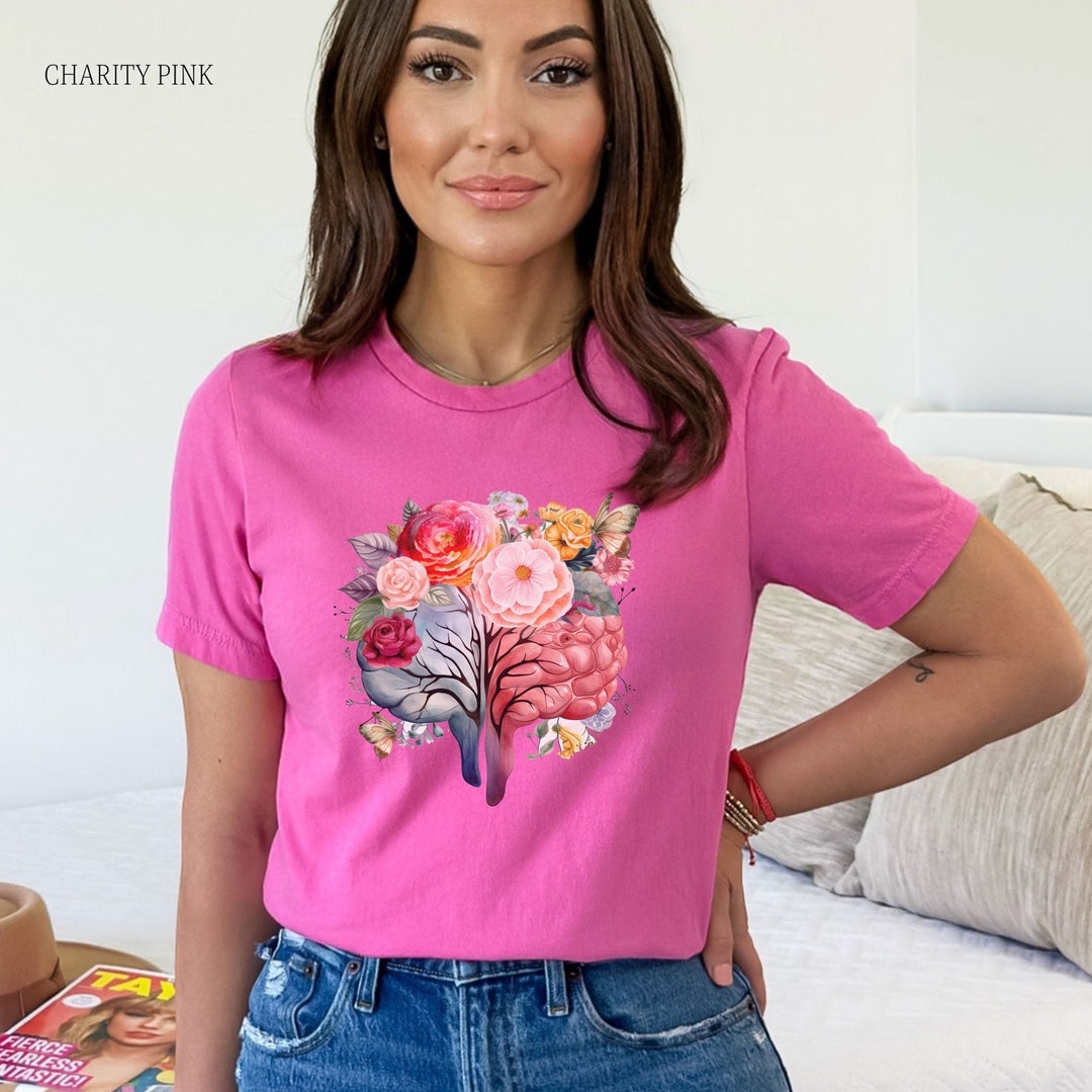 Floral Brain Shirts Brain Anatomy Shirt Awareness Shirt - Etsy