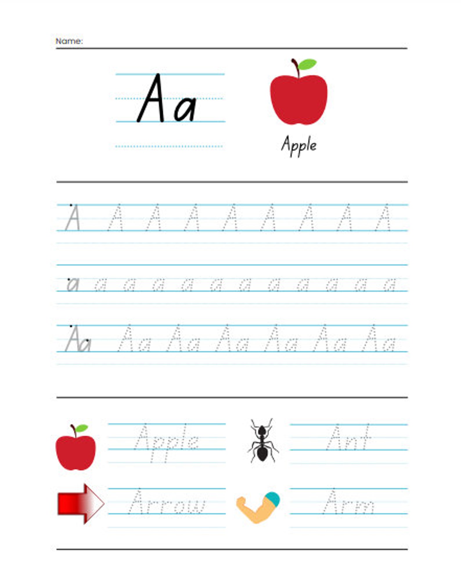 Lets Trace Letters I Traceable Letters and Words With Colored Photos ...