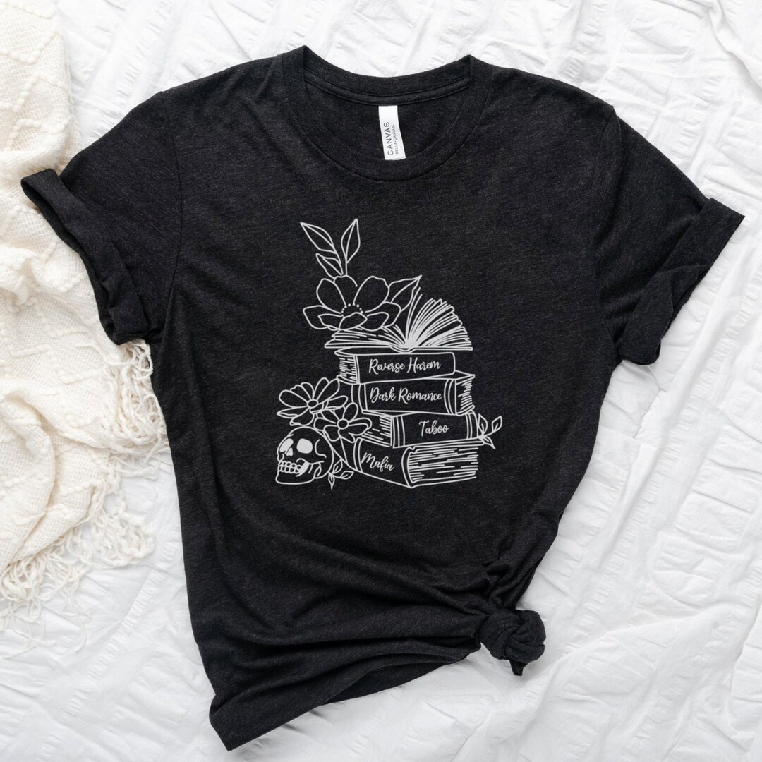 Romance Book Stack Tee is the Perfect Romance Book Gift for a Spicy ...