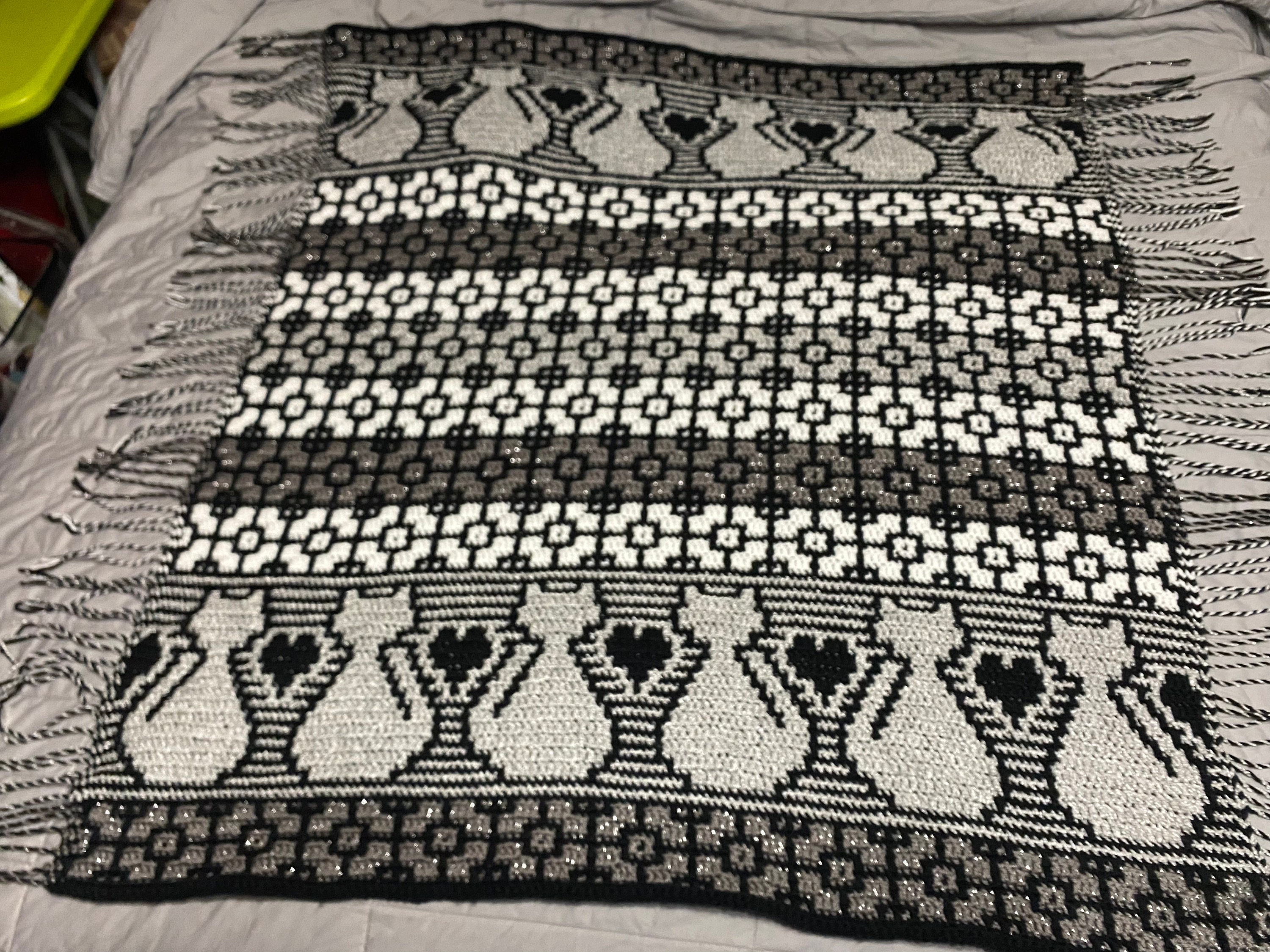 Mosaic Overlay Crochet Cat Blanket Finished Product Made to Order - Etsy