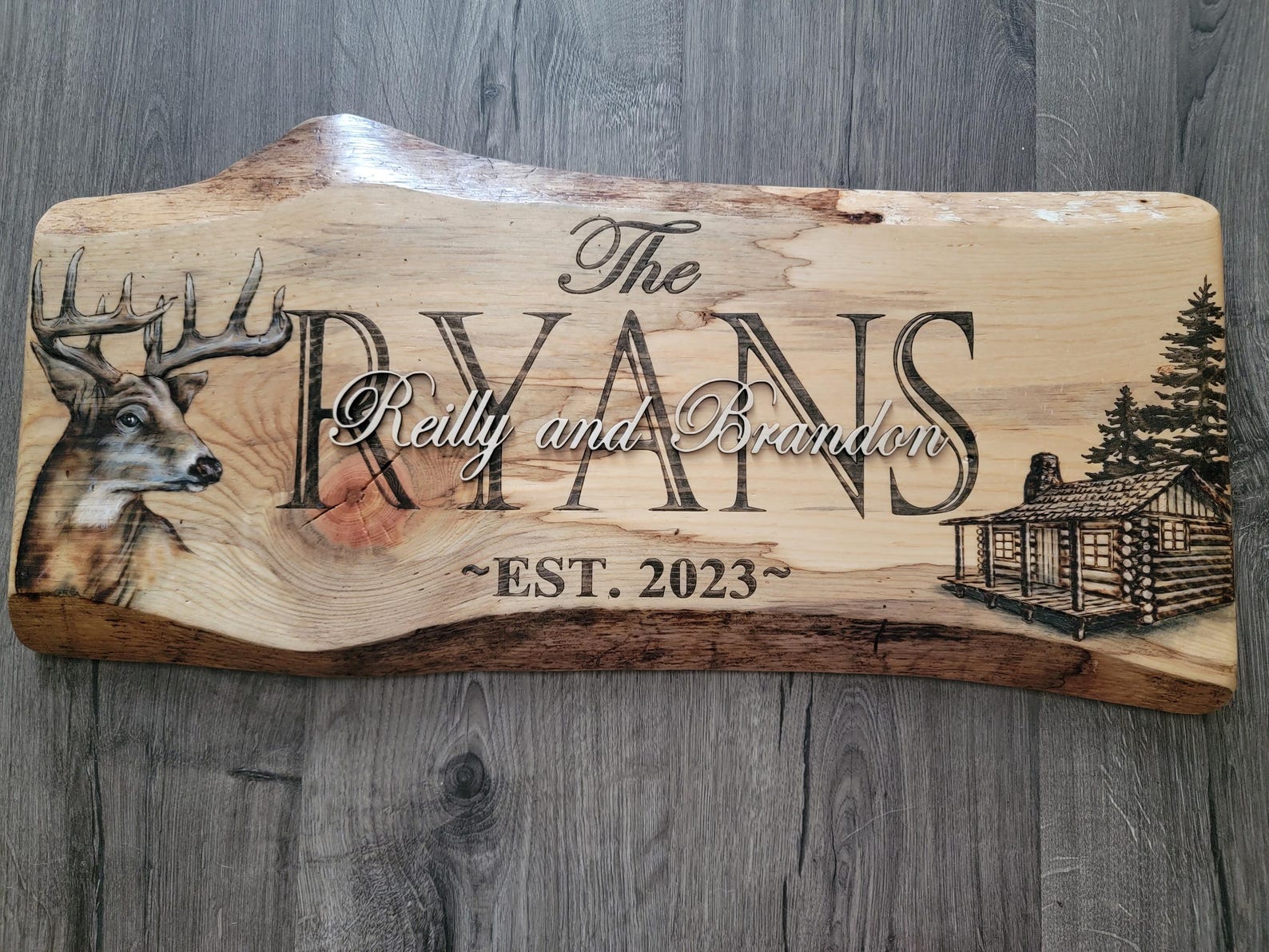 Name Sign - Blue Pine Wood - Etsy