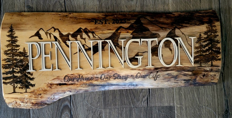 Name Sign - Blue Pine Wood - Etsy