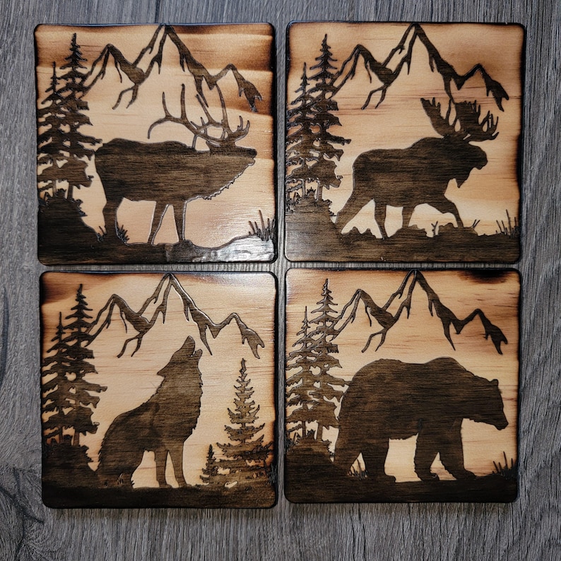 Wildlife Coaster Set - Etsy