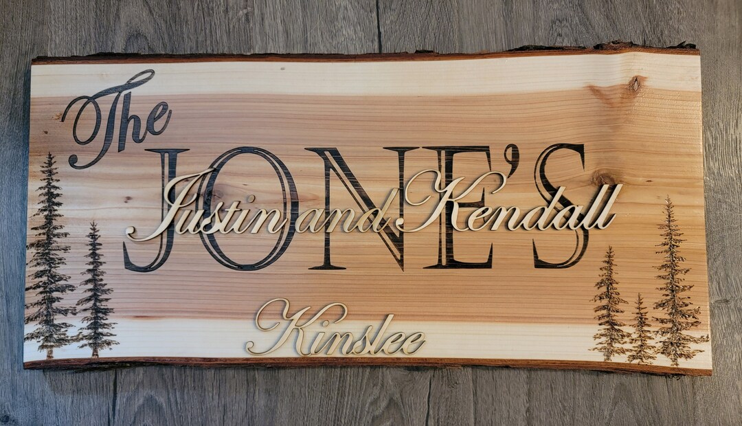 Custom Live Edge Cedar Wood Wedding Sign - Etsy