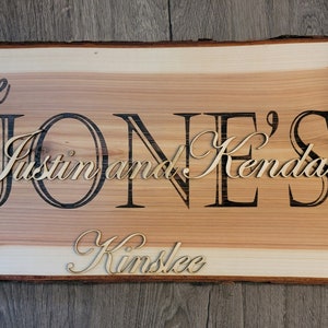Custom Live Edge Cedar Wood Wedding Sign - Etsy