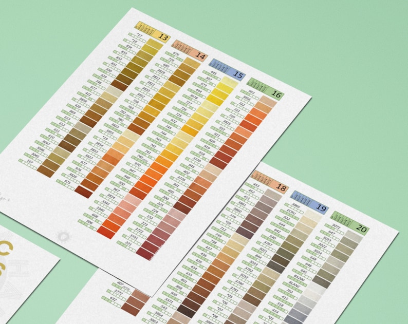 DMC Floss Color Chart: 581 Thread Sample Photos (PDF & PNG) - Etsy