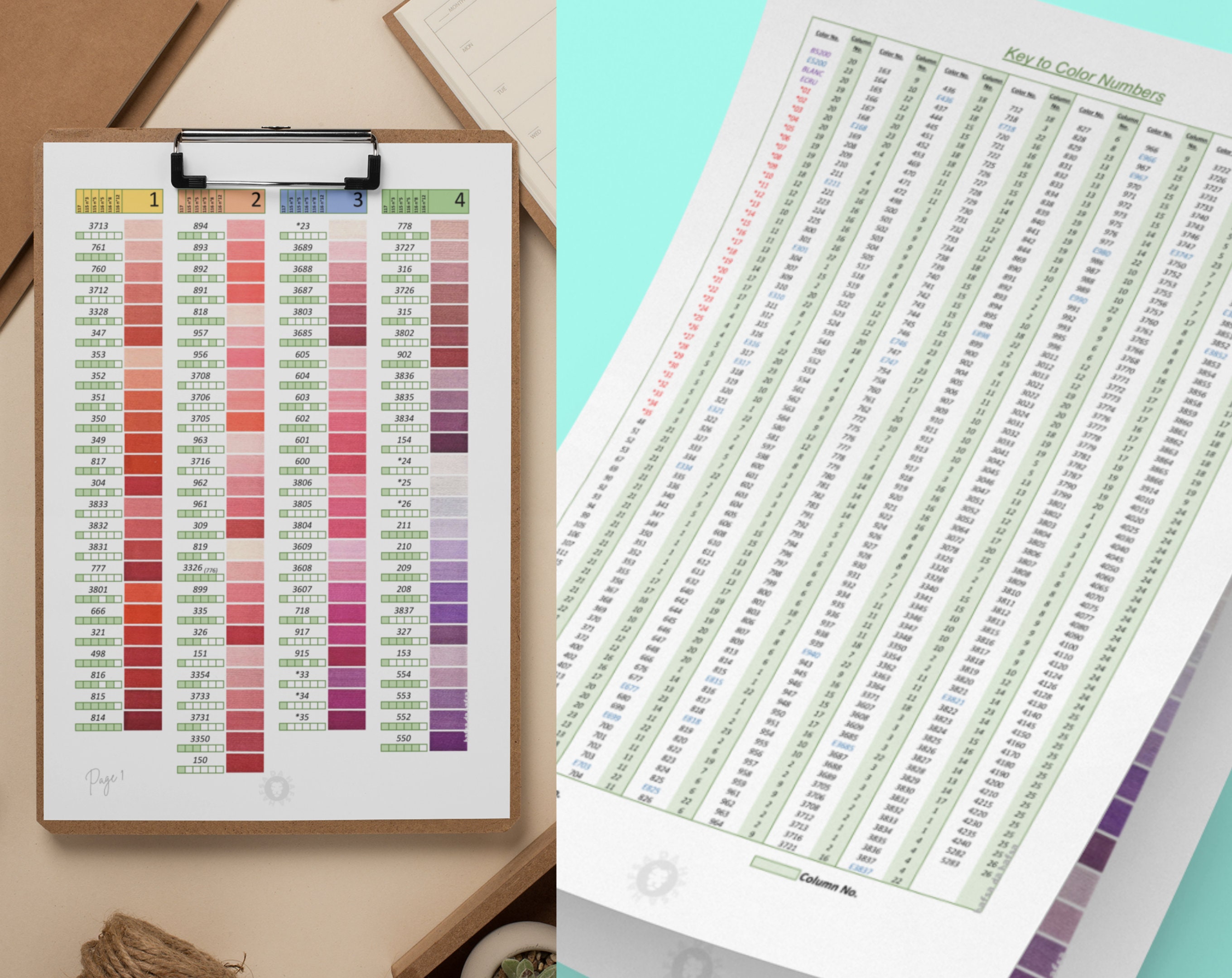 DMC Floss Color Chart + DMC Floss Tracker Are Printable and Digital ...