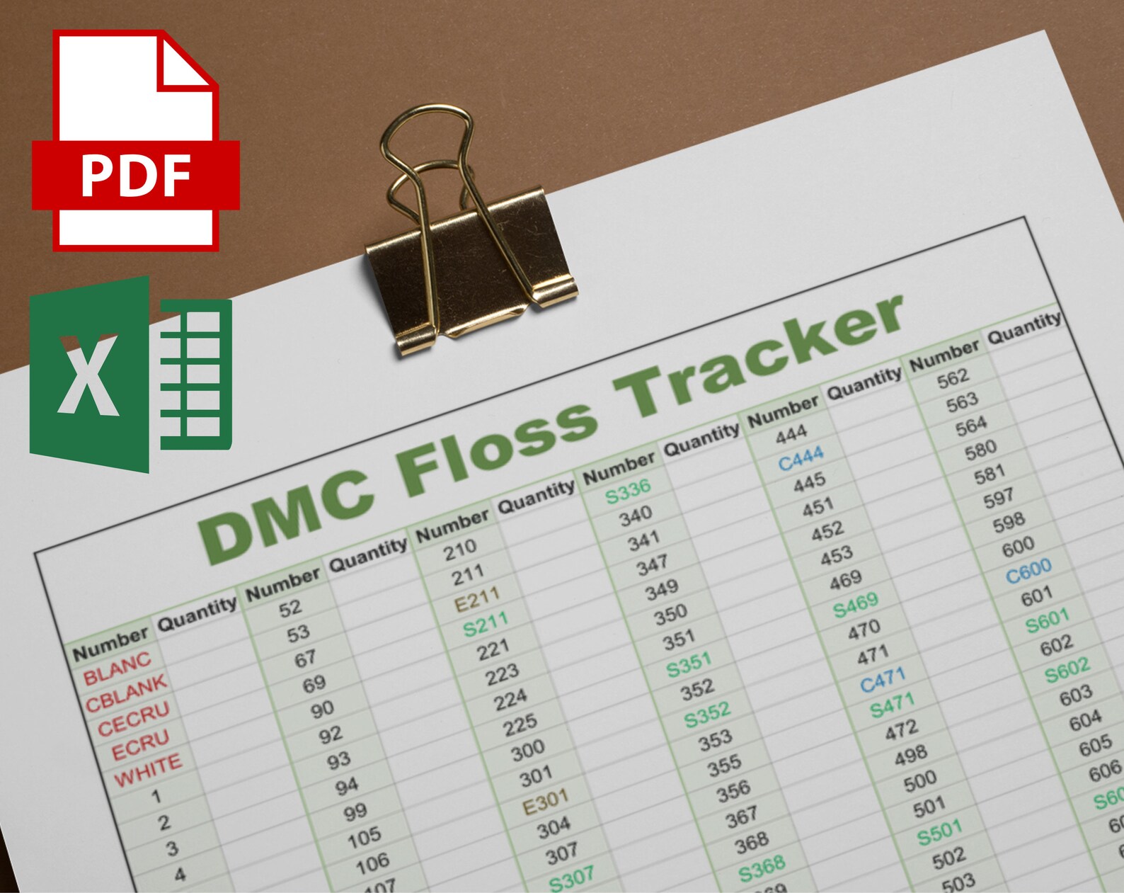 DMC Floss Color Chart + DMC Floss Tracker Are Printable and Digital ...