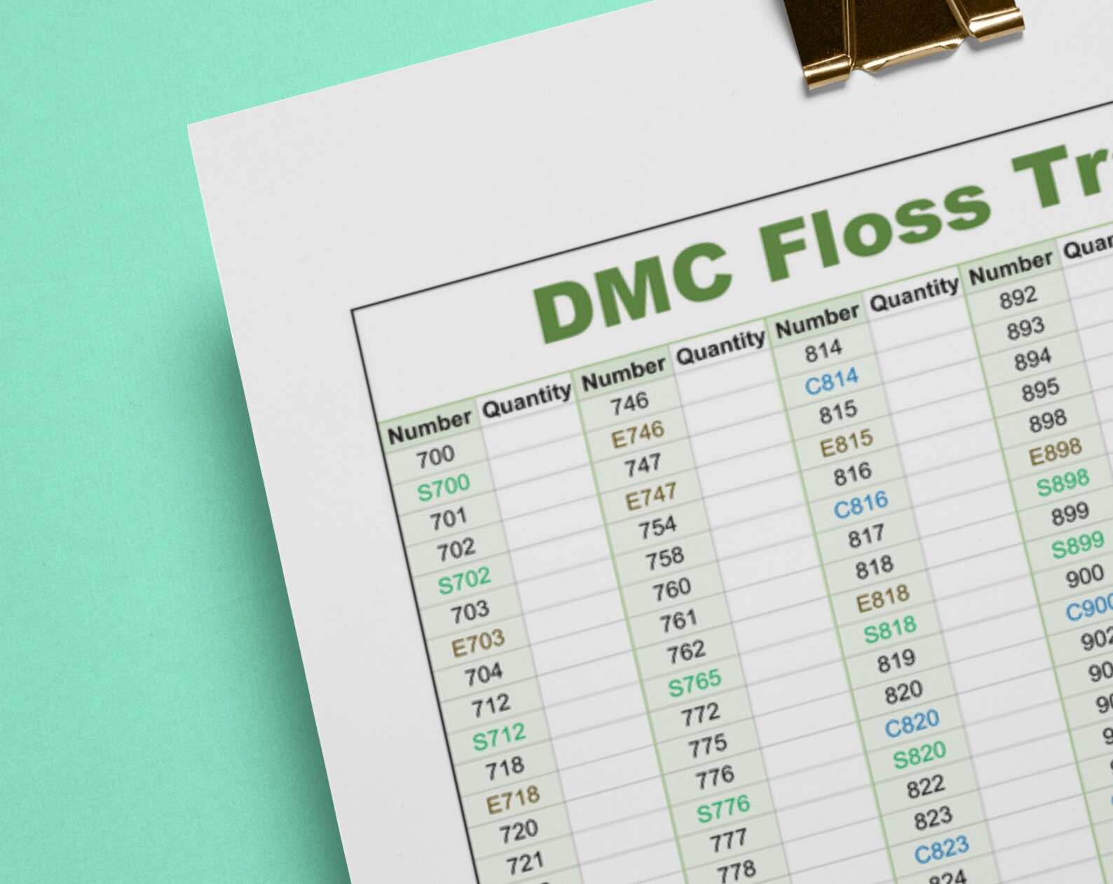 DMC Floss Color Chart + DMC Floss Tracker Are Printable and Digital ...