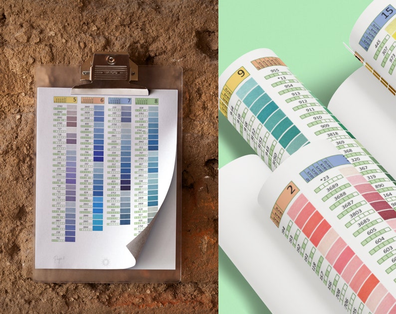 DMC Floss Color Chart: 581 Thread Sample Photos (PDF & PNG) - Etsy