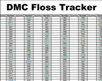 DMC Floss Inventory Tracker printable/editable PDF and Spreadsheet ...
