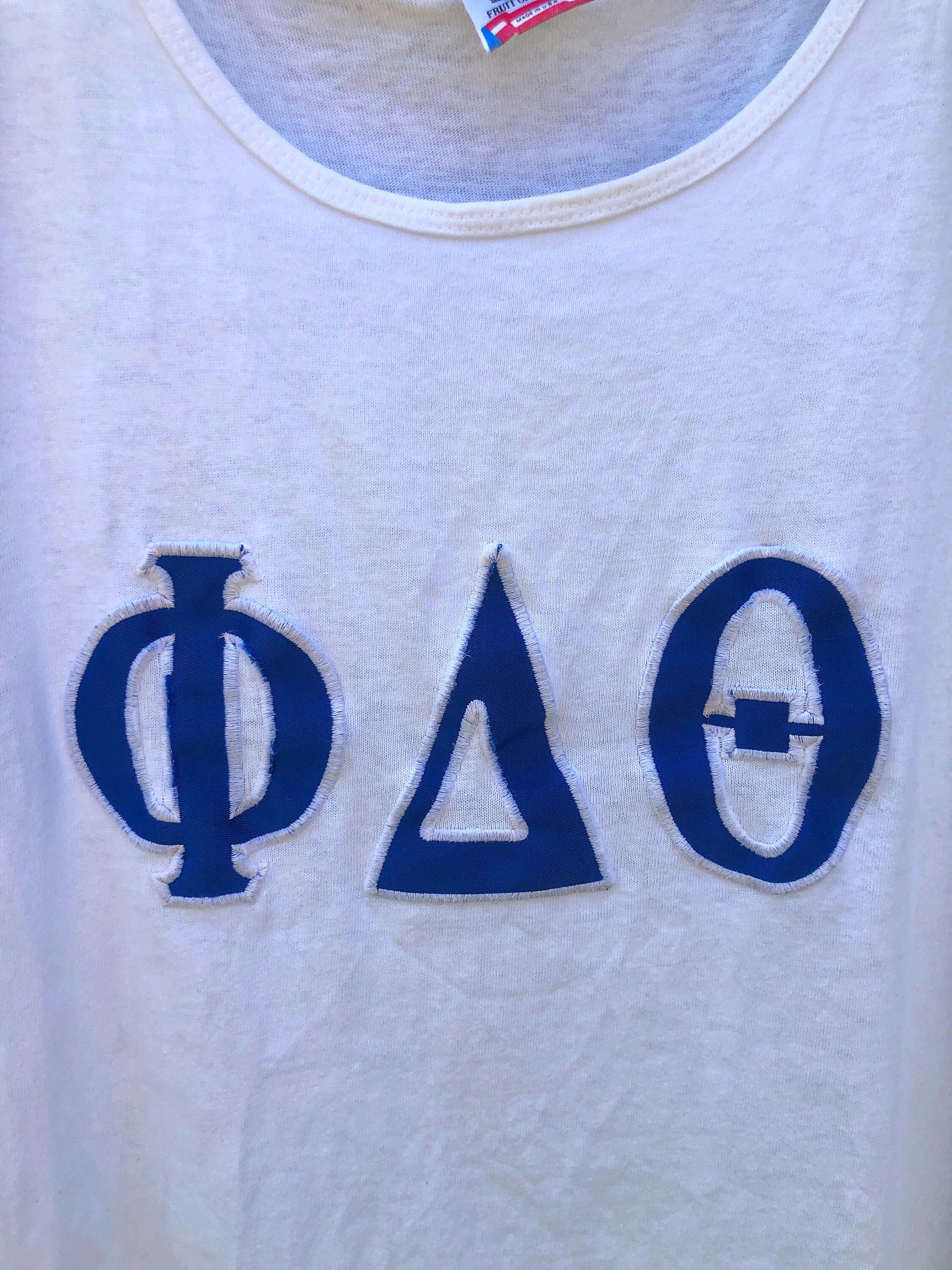 Vintage 70's 80's Fraternity Tank Top, Size XL, 100 Cotton, Phi Delta ...
