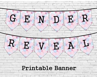 Gender Reveal Banner Printable | Etsy
