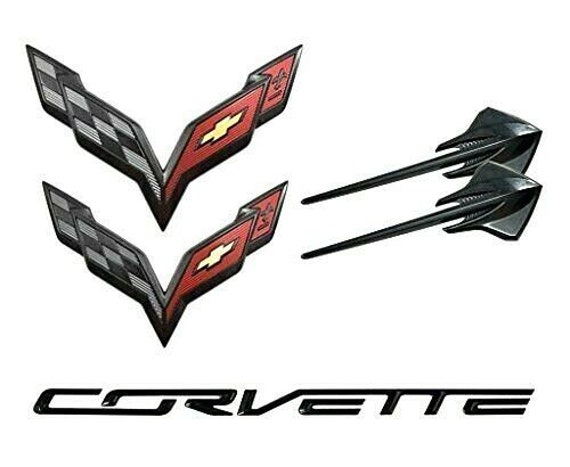 NEW Black Emblem Set 2015-2019 Chevrolet Corvette Stingray - Etsy