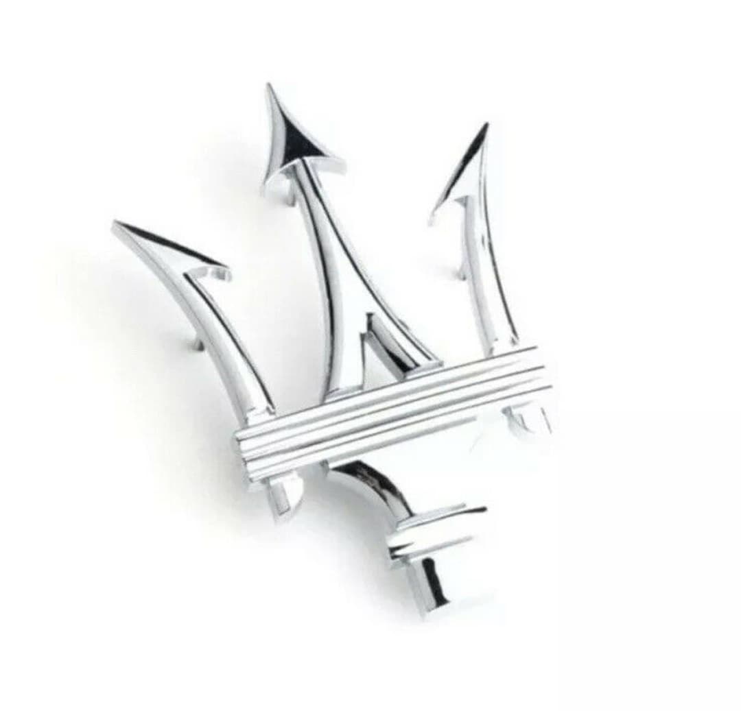 MASERATI Grandturismo GHIBILI Quattroporte Trident Chrome Grille Emblem ...