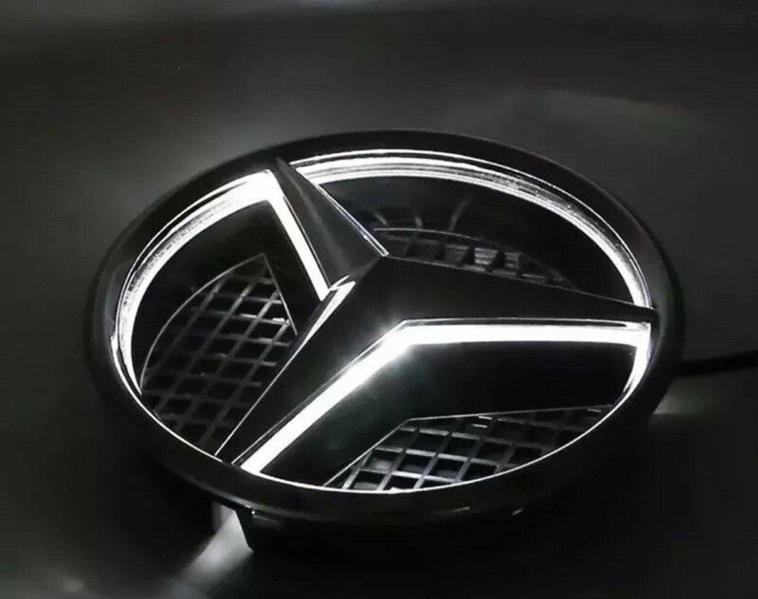 Front Grille White Light LED Star Emblems Badge for Mercedes Benz 2011 ...