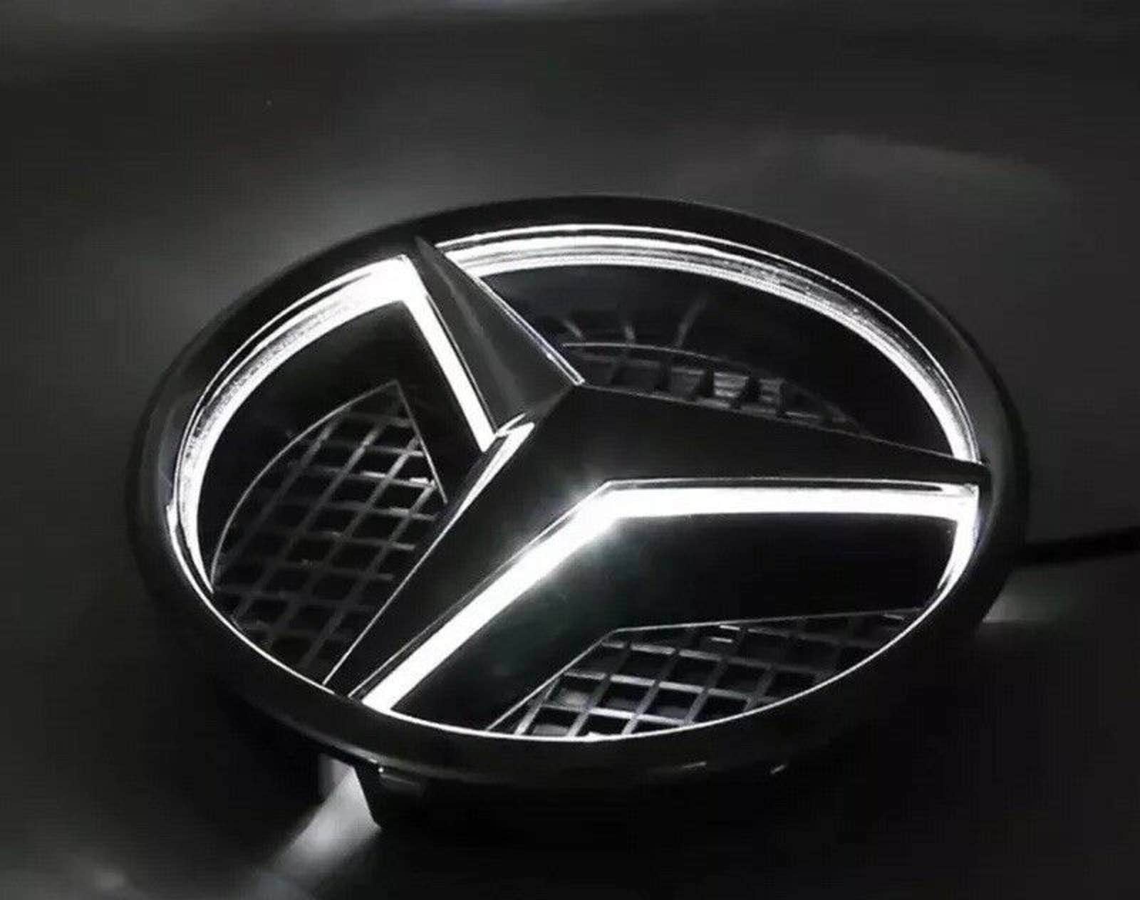 Front Grille White Light LED Star Emblems Badge for Mercedes Benz 2011 ...