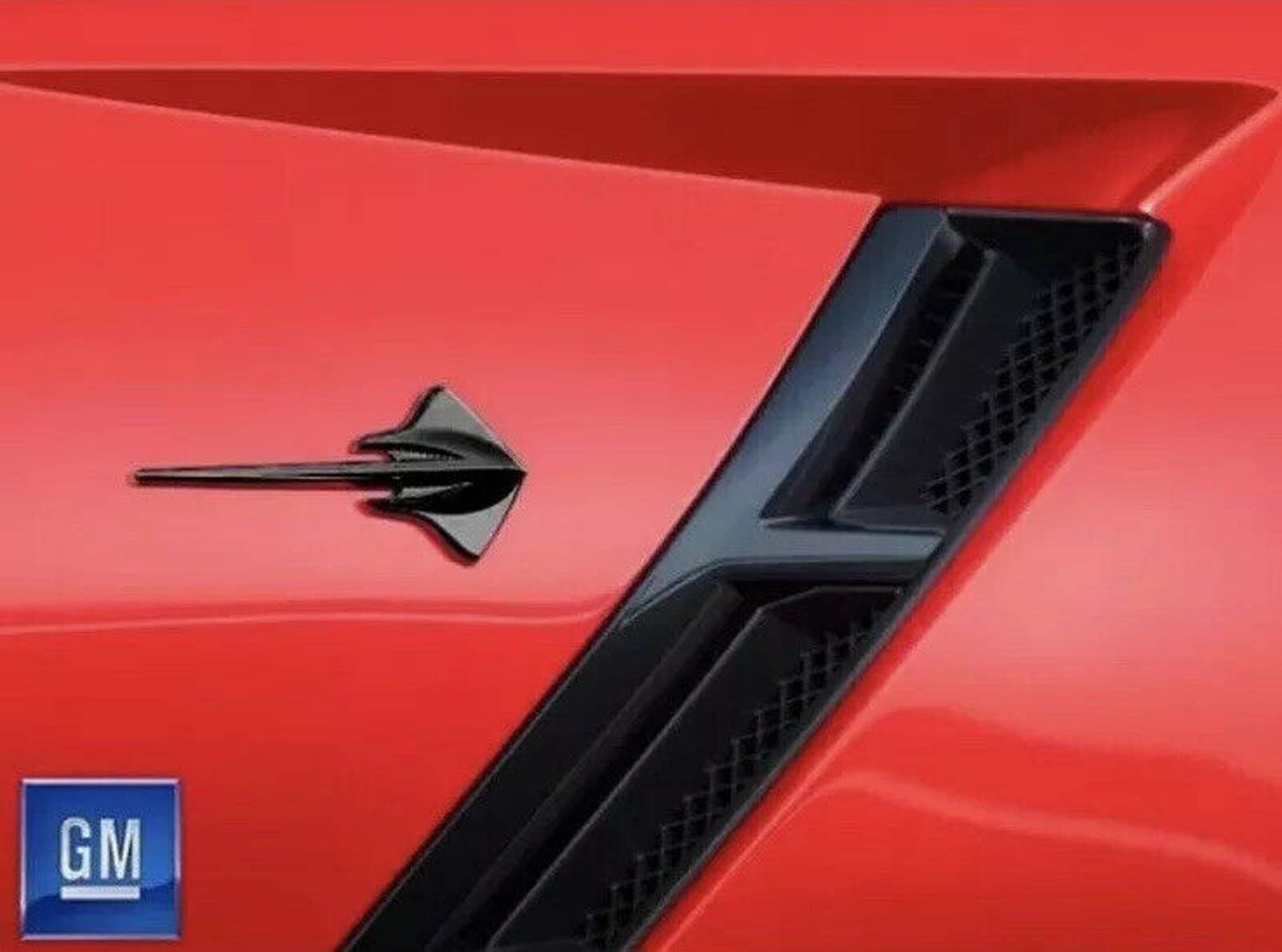 2X Black Glossy Stingray Mako Shark Fender Emblems for Corvette 14-19 ...