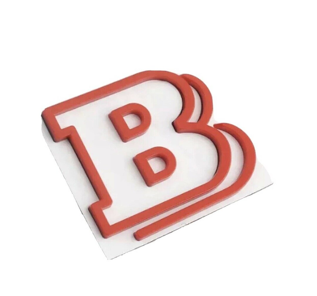 Red ABS Brabus B Logo Car Trunk Fender Side Hood Badge Emblem Decals ...