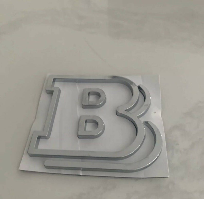 Chrome ABS Brabus B Logo Car Trunk Fender Side Hood Badge Emblem Decals ...