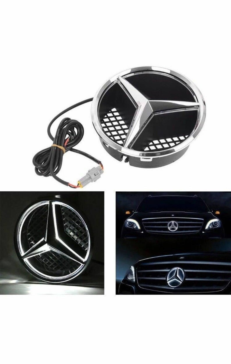 Illuminated LED Light Front Grille Star Emblems Badge Mercedes Benz ...