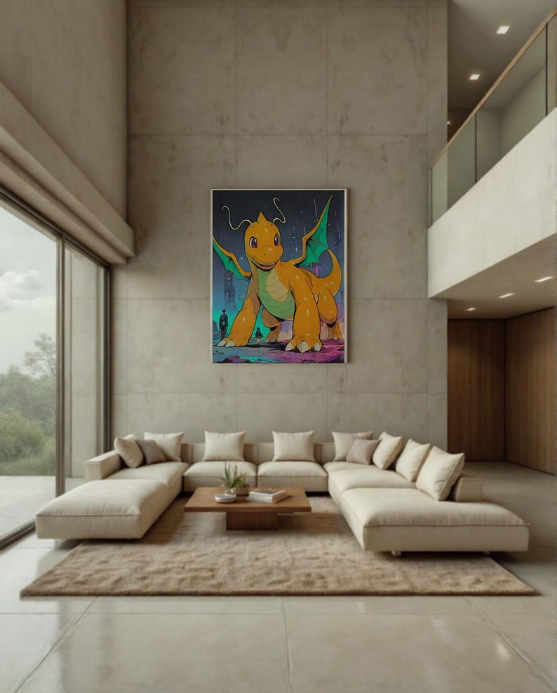 Dragonite Pokemon Poster | Futuristic Cyberpunk-inspired Wall Art ...