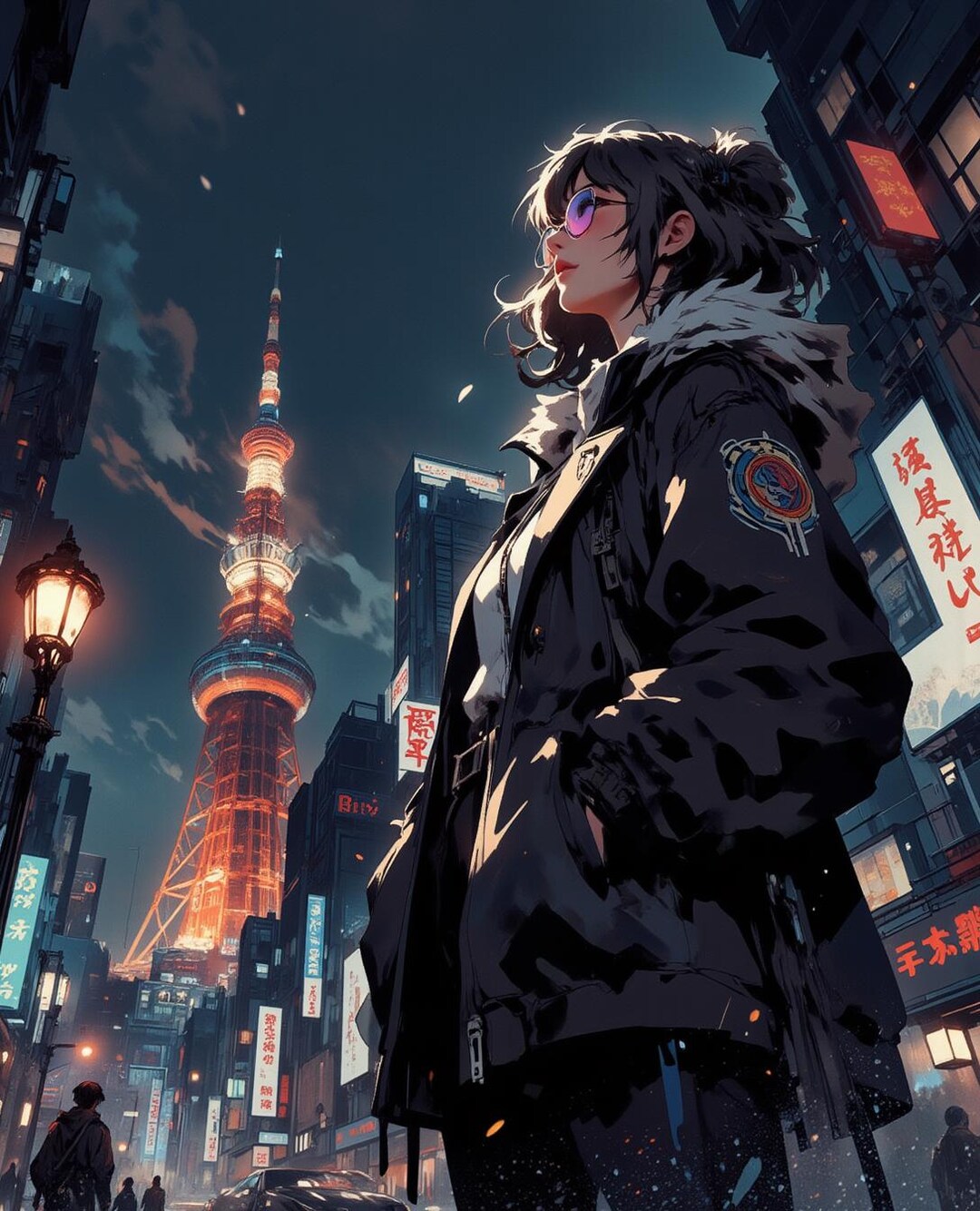 DIGITAL Tokyo Tower Night Poster – Futuristic Cityscape With Tokyo ...