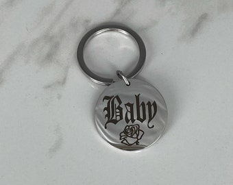 RICE BABY KEYCHAIN Solid Brass Pendant Keychain W/ Handmade - Etsy