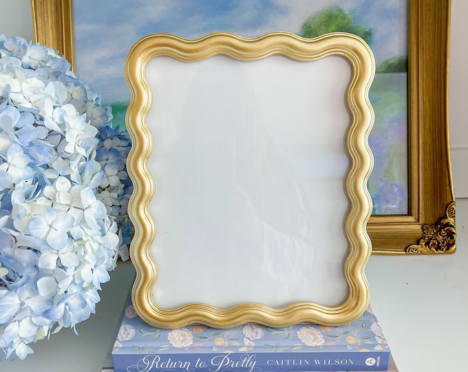 Aerin Wave Style 8x10 Gold Scalloped Picture Frame | Chinoiserie Chic ...