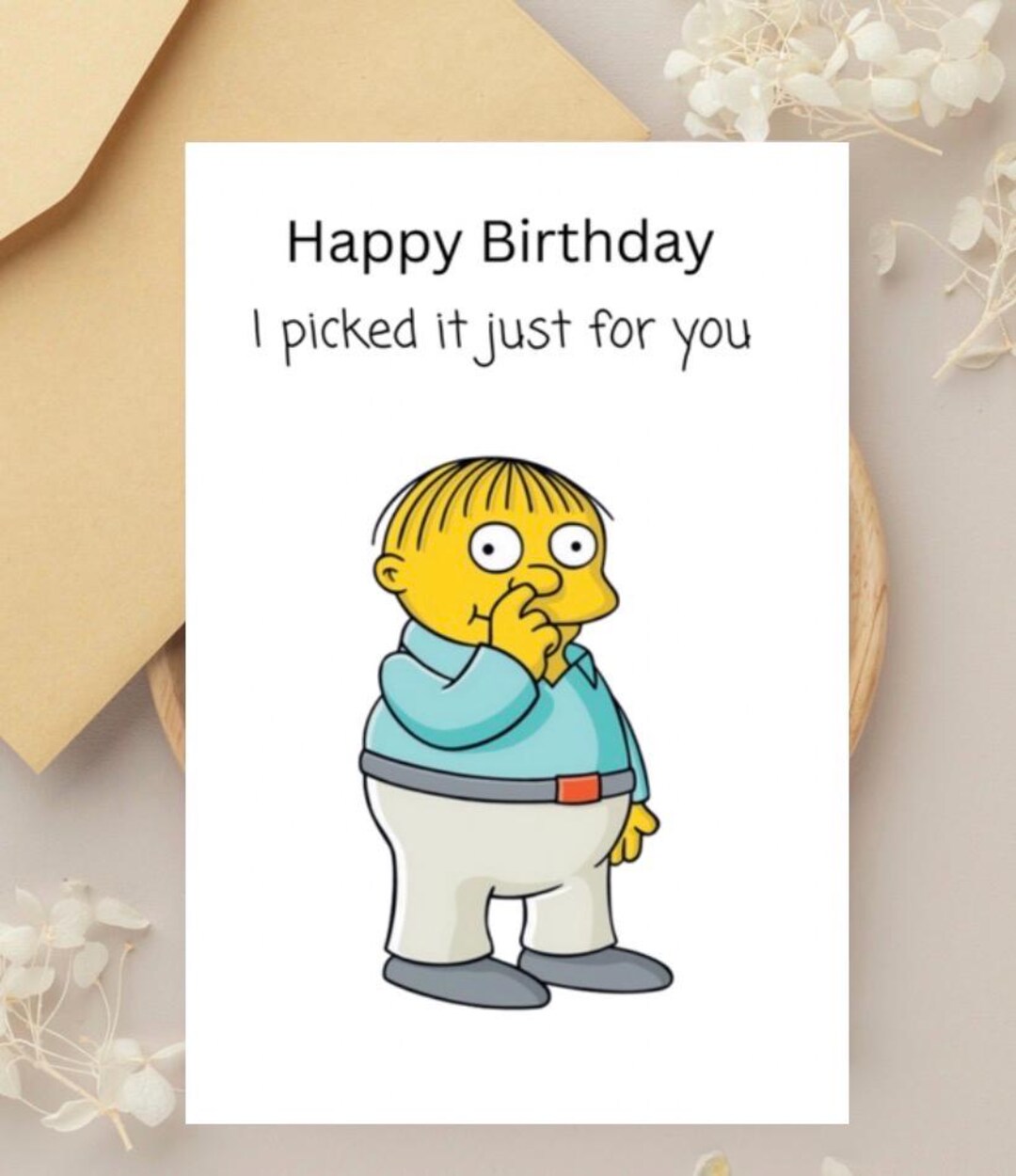 Funny Cartoon Birthday Card for Him or Her, A6 Hammered Card Stock ...