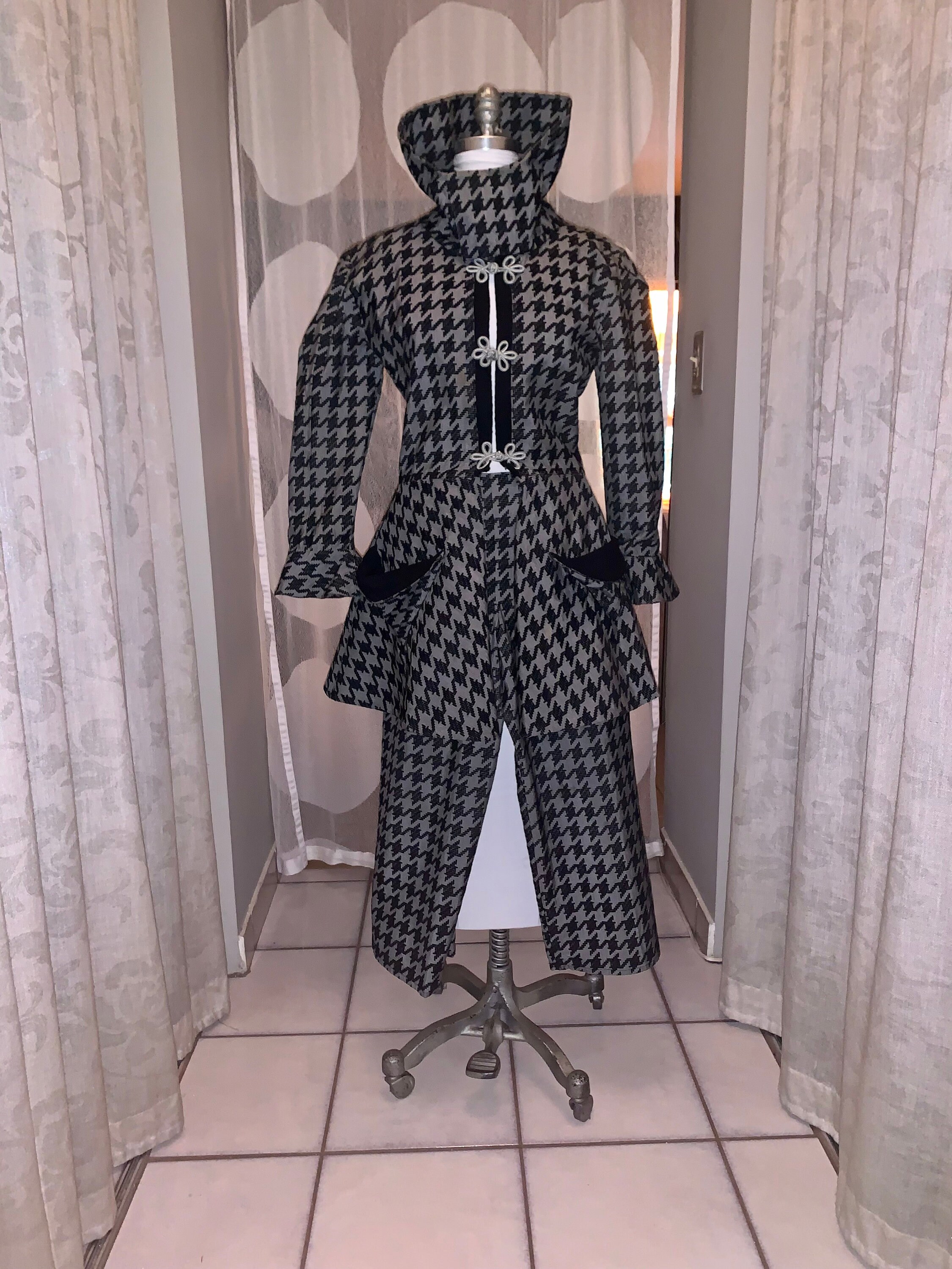 Houndstooth Pattern Pant Suit - Etsy