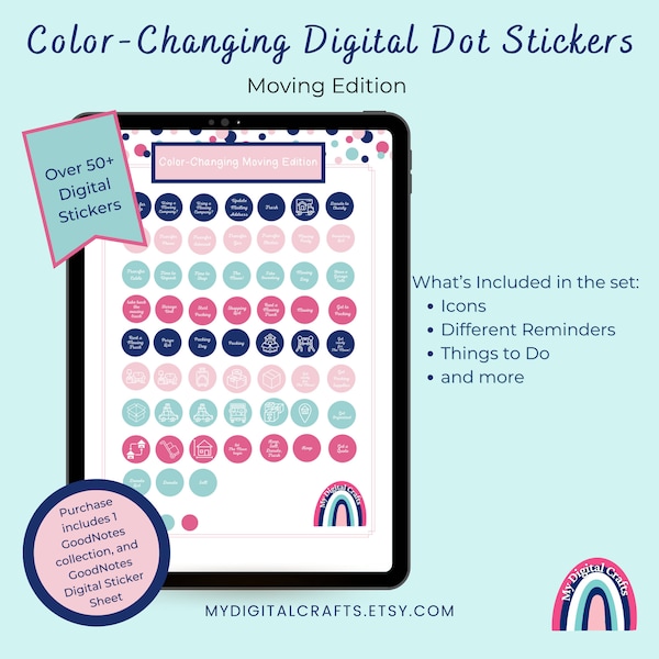 Digital Planning Moving Stickers - Etsy