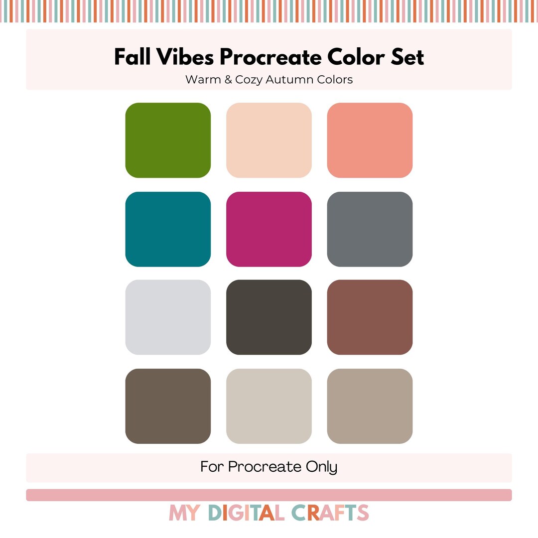 Fall Vibes Procreate Color Set | Warm & Cozy Autumn Colors - Etsy