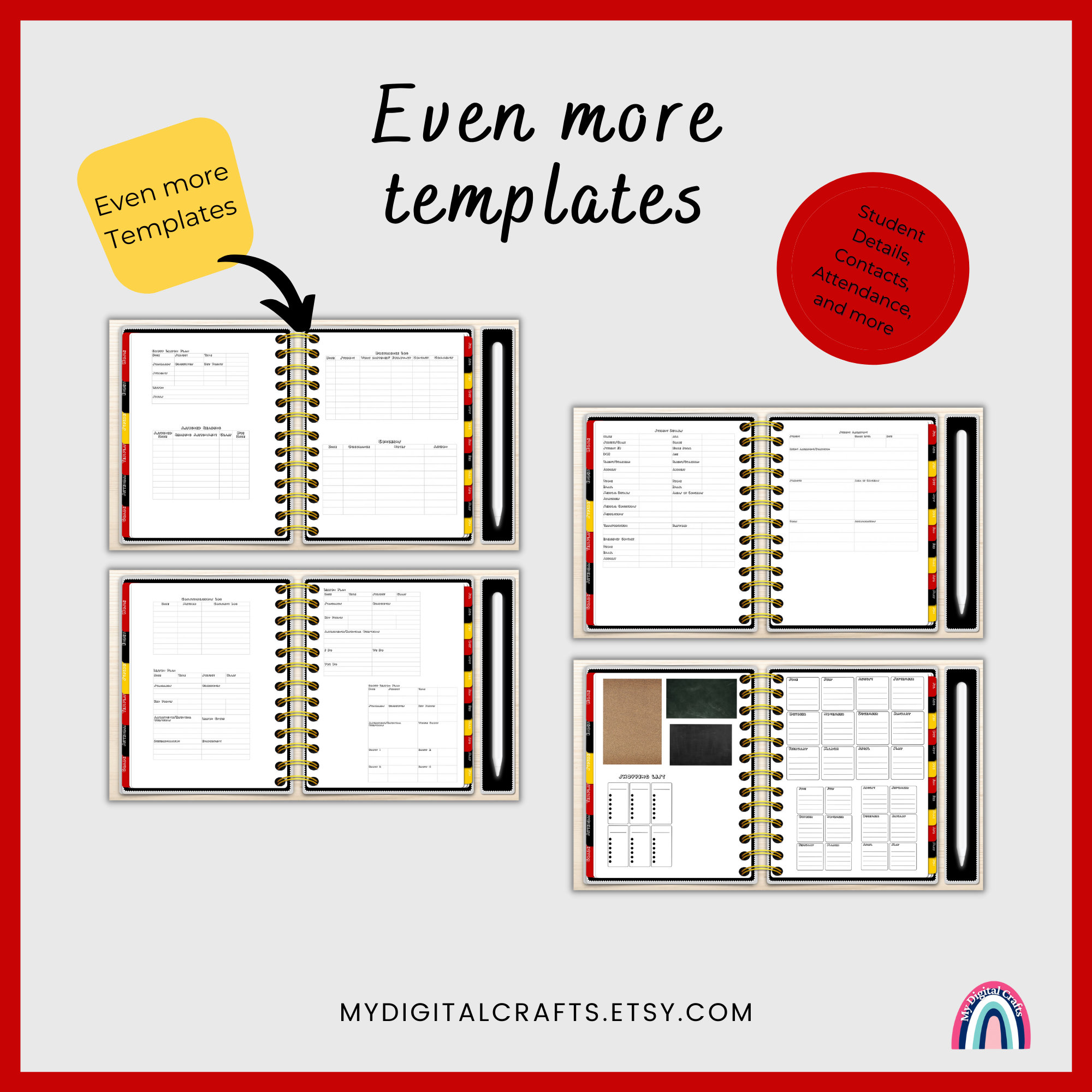 Digital Planner for Teachers in Mickey-inspired Color Theme With ...