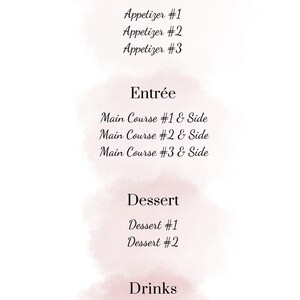 Rose Gold Roses and Rosé Themed Food and Drink Menu - Canva Template ...