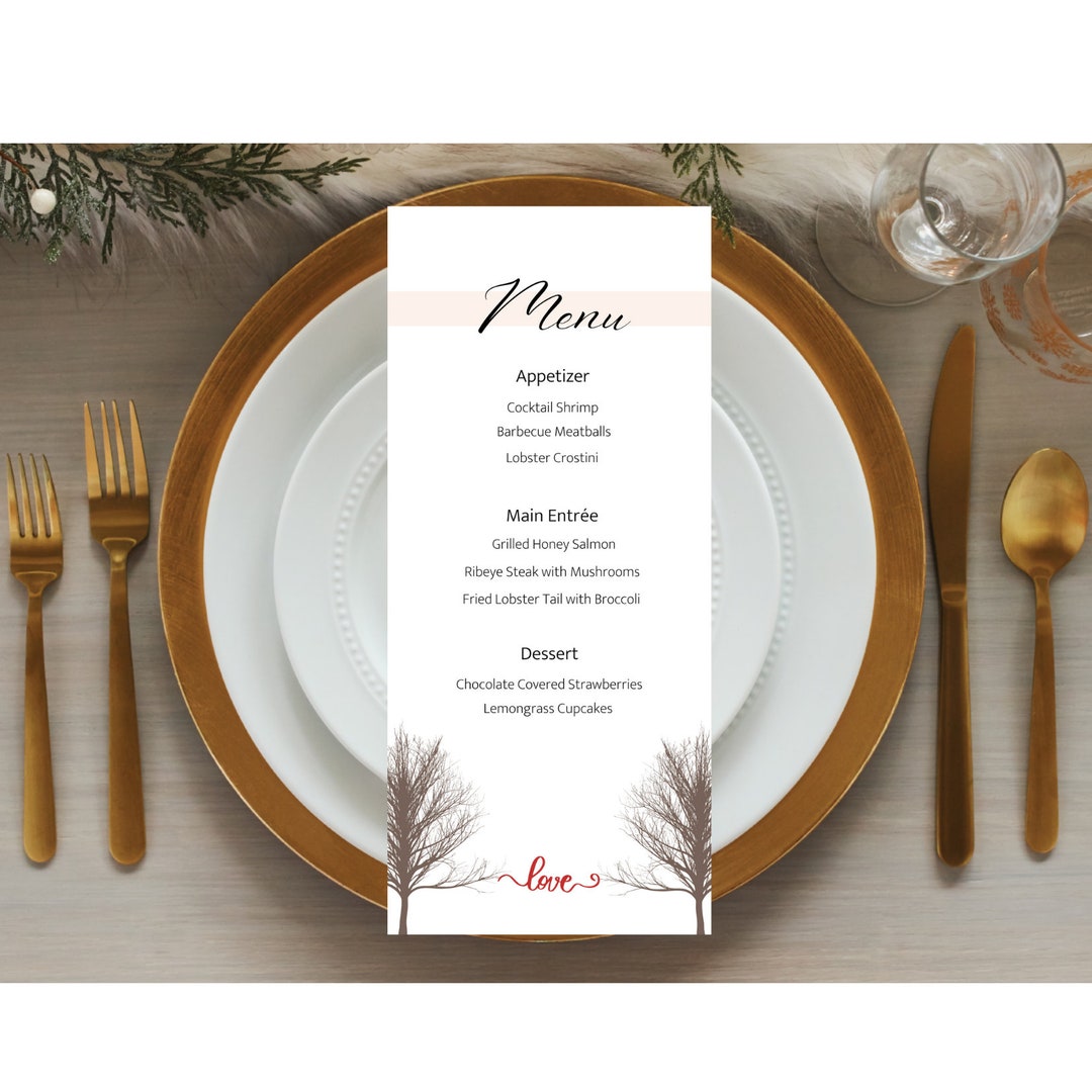 Rustic Woodland Themed Menu Template - Prinatable Download - Menu ...