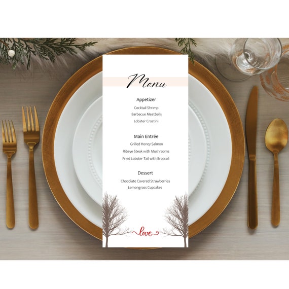 Rustic Woodland Themed Menu Template Prinatable Download - Etsy