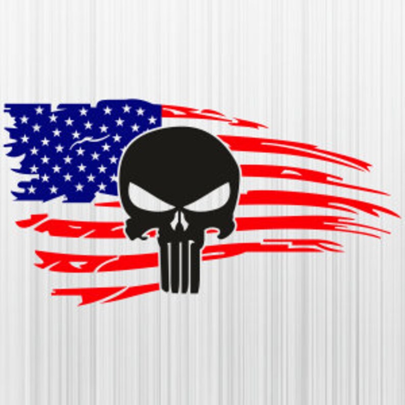 American Skull Flag Svg, USA Skull Flag Png, US Skull Flag Vector File ...