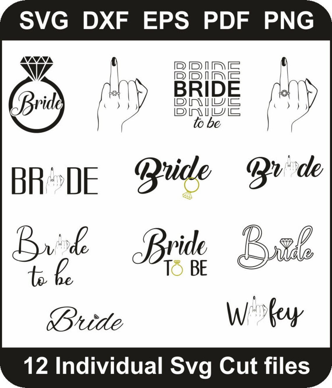 Bride Svg Wedding Png Bride Wedding Vector File Bridal - Etsy