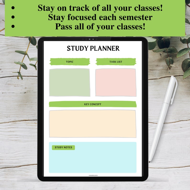 Digital Study Plannergoodnotesschool Plannerdaily Planner - Etsy